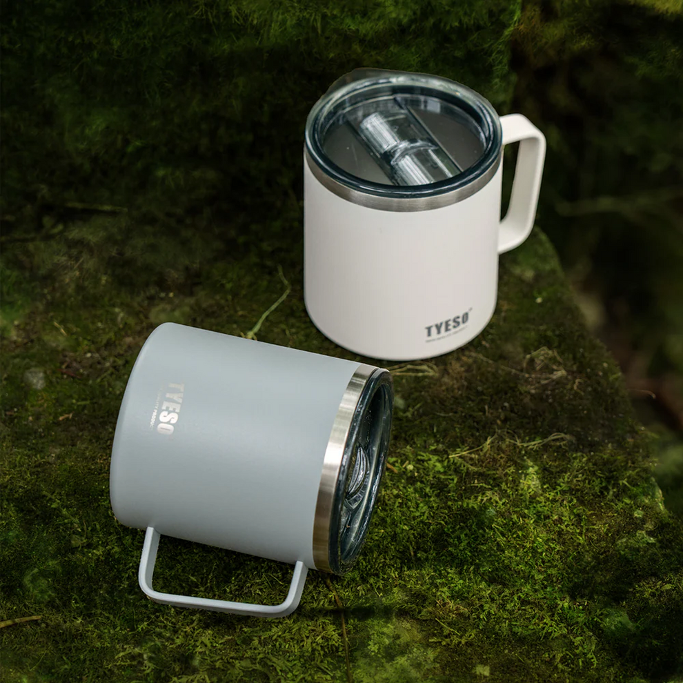 Tyeso 400ml Stainless Steel Coffee Mug with Handle & Lid Wide Mouth Mu ...