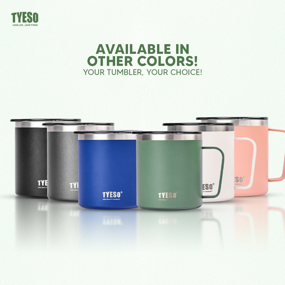 Tyeso 400ml Stainless Steel Coffee Mug with Handle & Lid Wide Mouth Mu ...