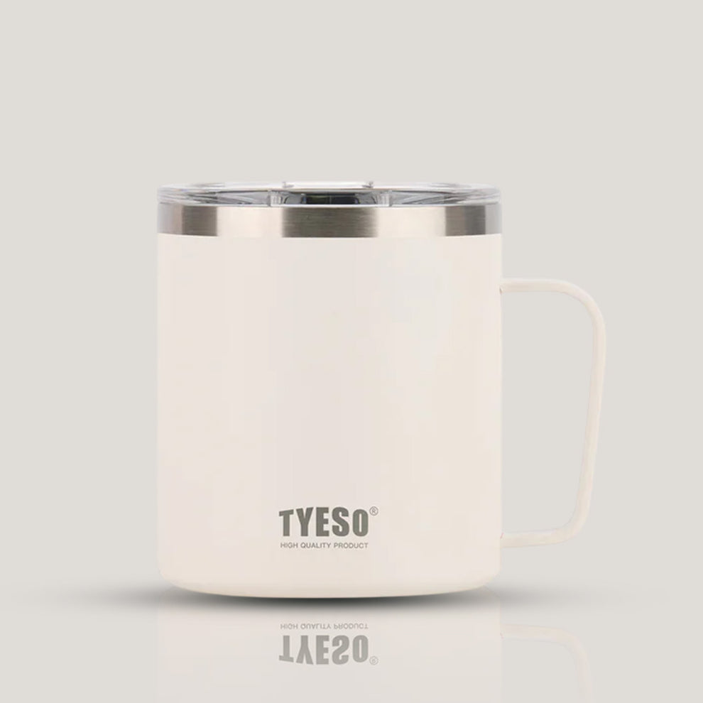 Tyeso 400ml Stainless Steel Coffee Mug with Handle & Lid Wide Mouth Mu ...
